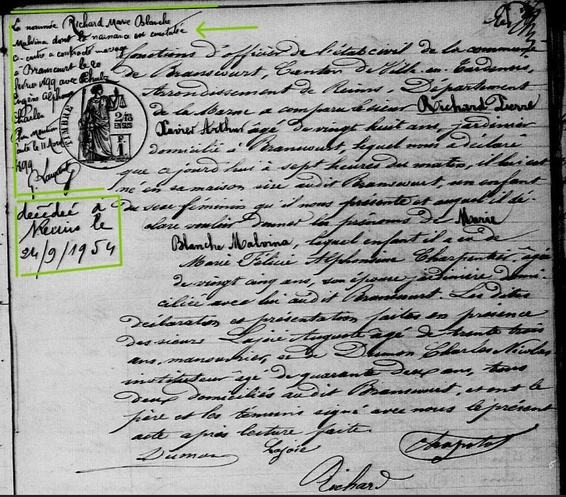 Examine French Vital Record’s Margin Annotations - Making French ...